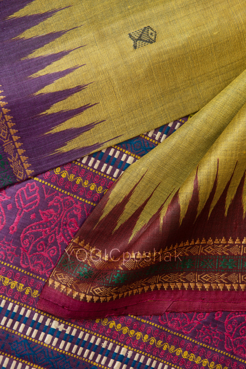 Narayani | Handwoven jala tussar silk saree | Ganga Yamuna border | go ...