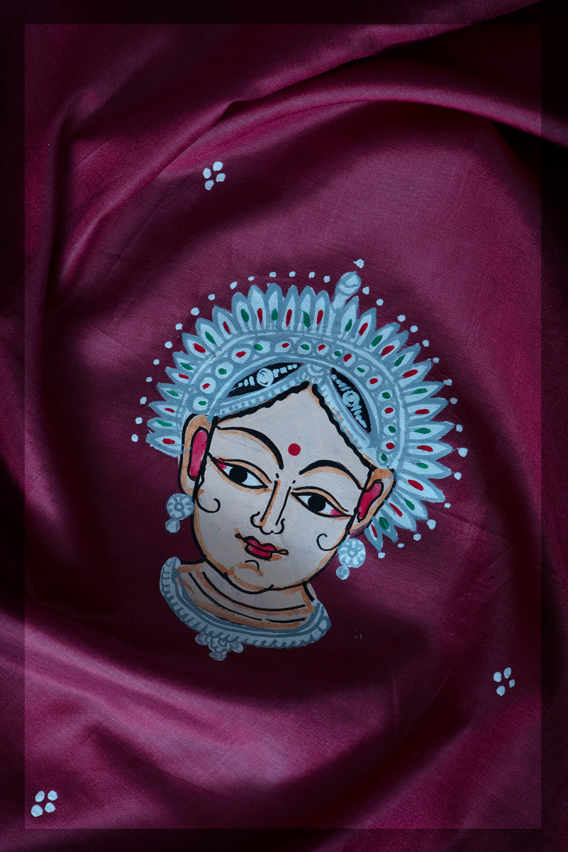 Lashya | Handcrafted pattachitra silk saree – YOGICposhak