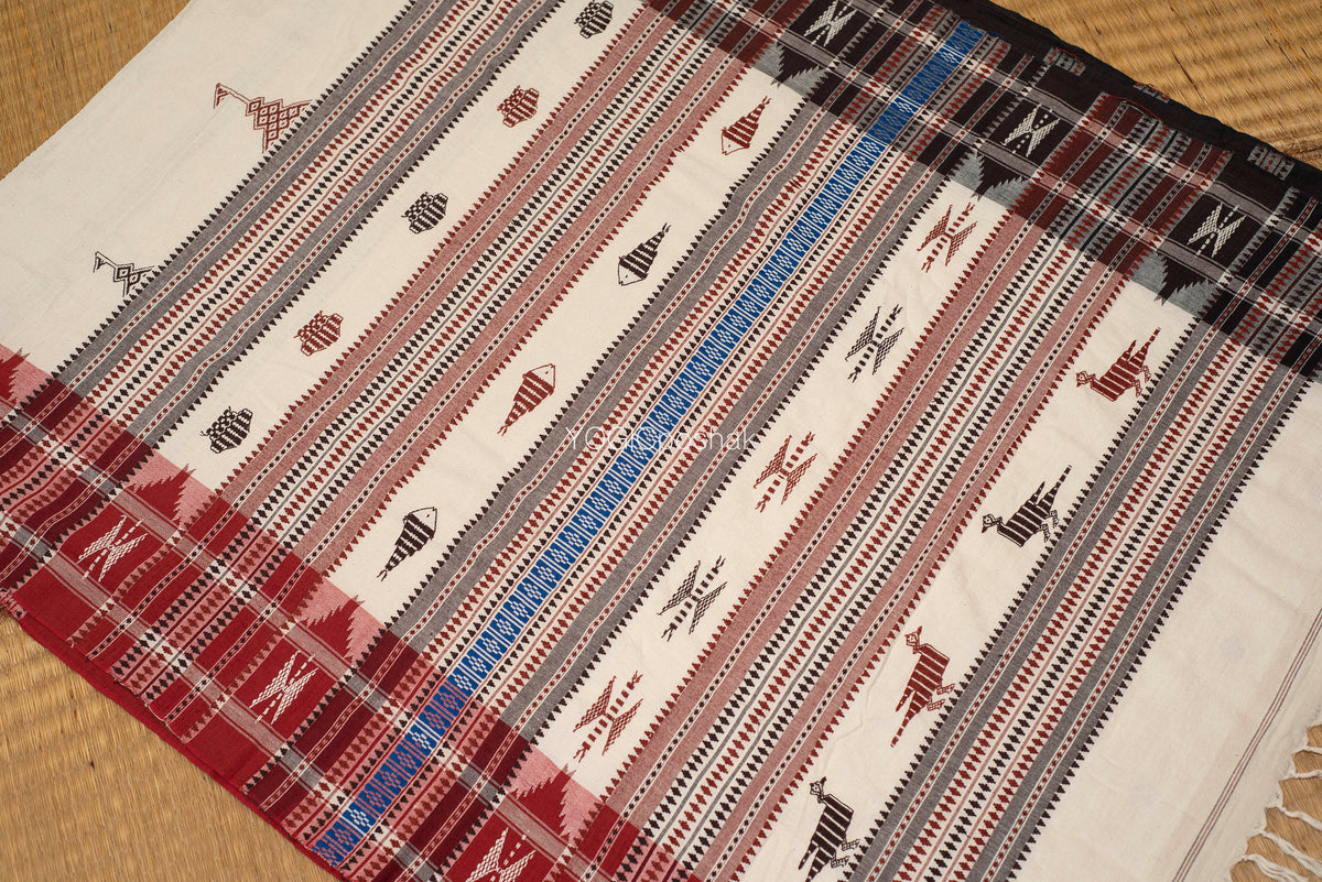 Kotpad handloom cotton saree | natural dyed | off white – YOGICposhak