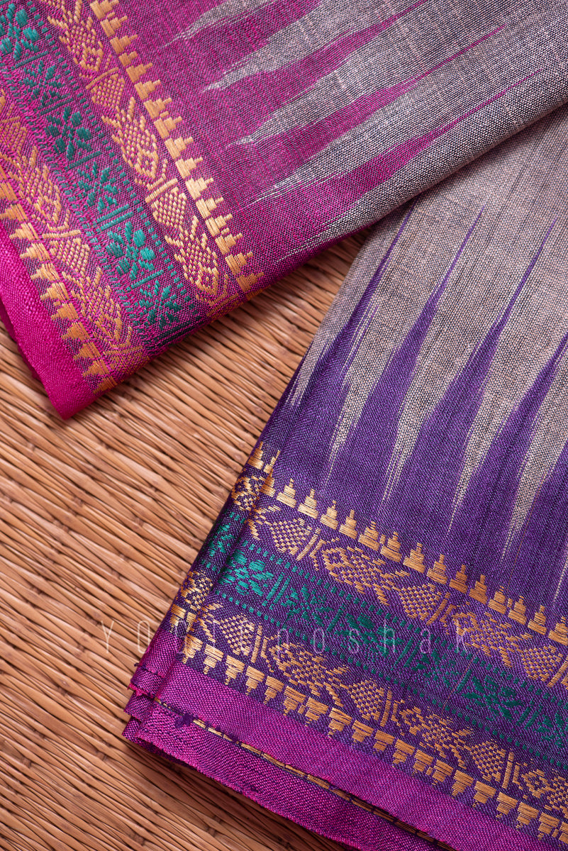 Narayani | Handwoven jala tussar silk saree | Ganga Yamuna border | Na ...